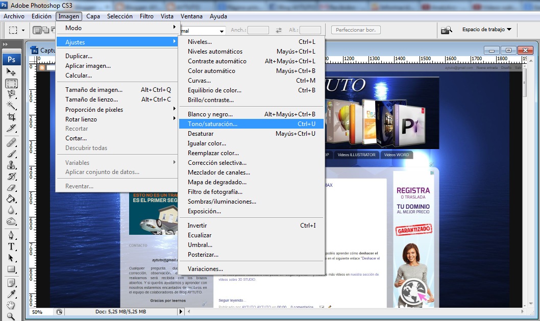 Aplicar tono "sepia" a una imagen en PHOTOSHOP (Método 1) - AYTUTO Blog