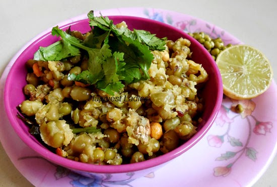 Boiled Green Gram Sprouts Stir Fry Recipe - Happiest Ladies