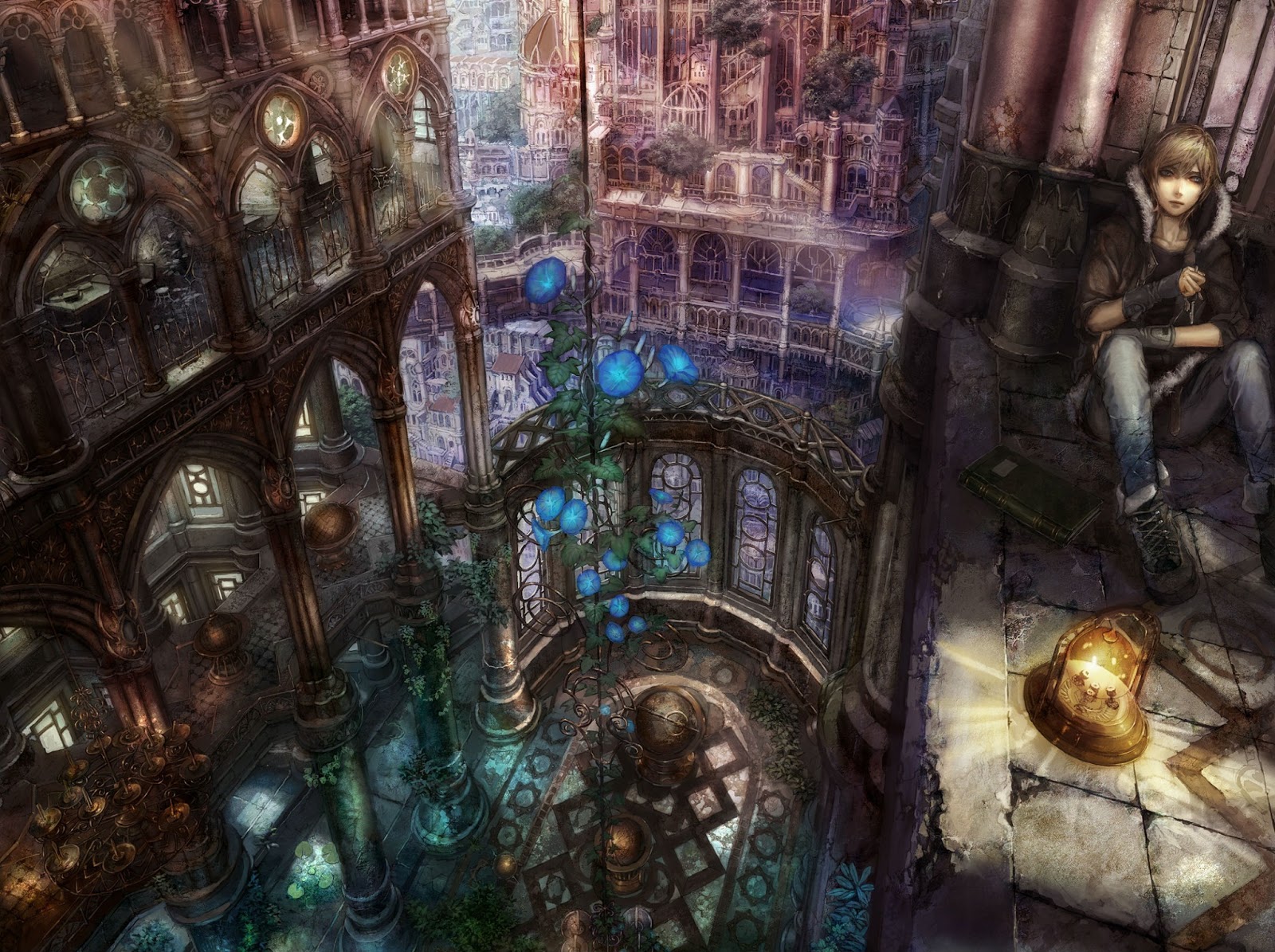 I Love Treehouses: Anime Treehouse City Wallpaper 2136x1595