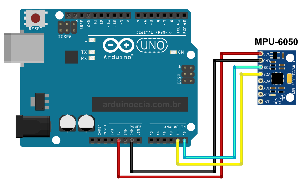 Acelerômetro e Giroscópio MPU6050 - Arduino e Cia