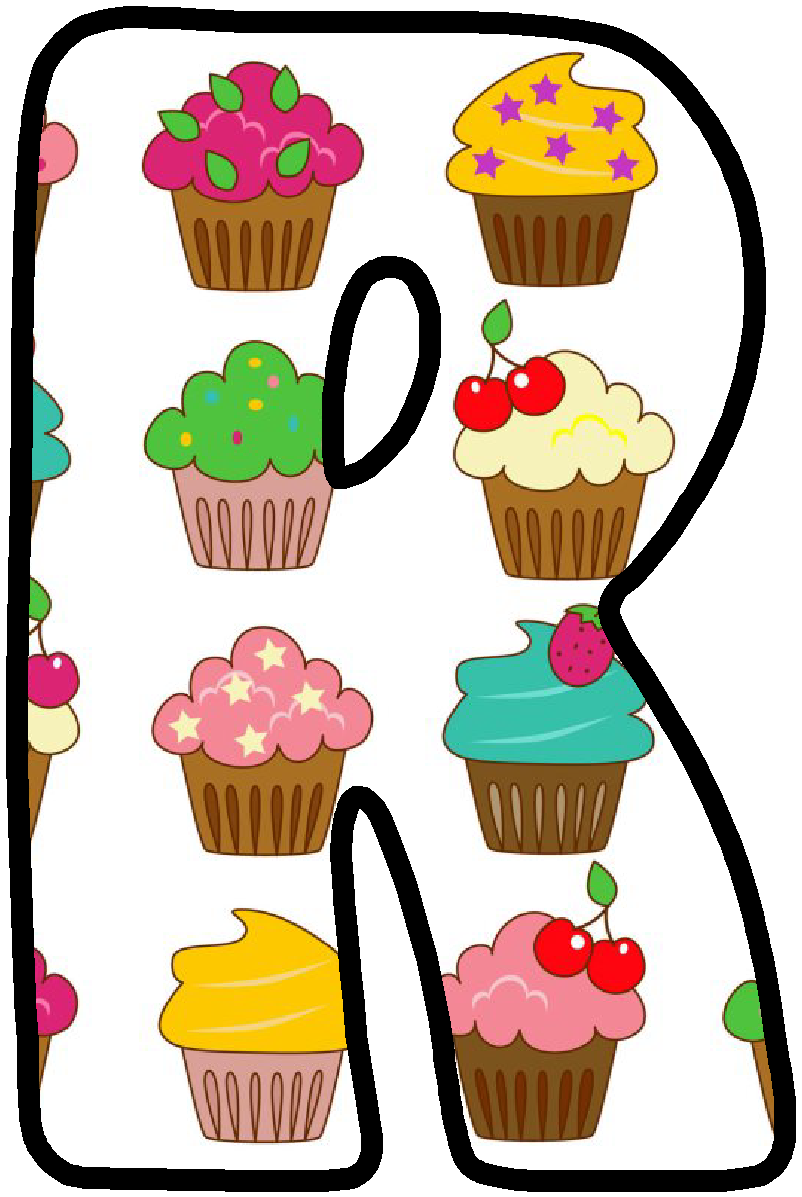 Abecedario con Cupcakes Grandes. Alphabet with Big Cupcakes. - Oh my ...