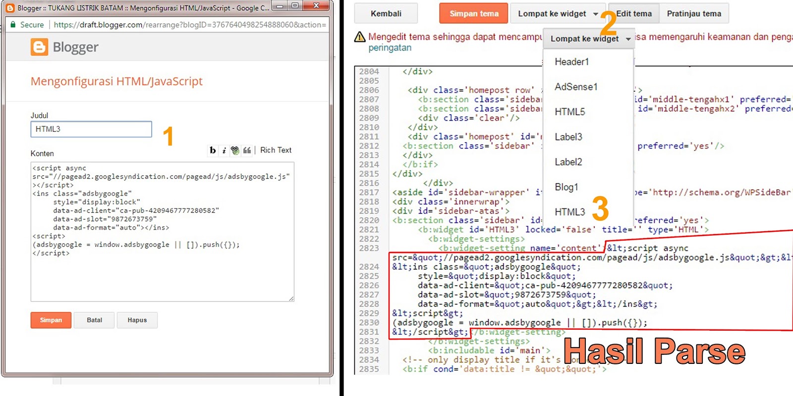 Cara Membuat Alat Parse Html Blogger