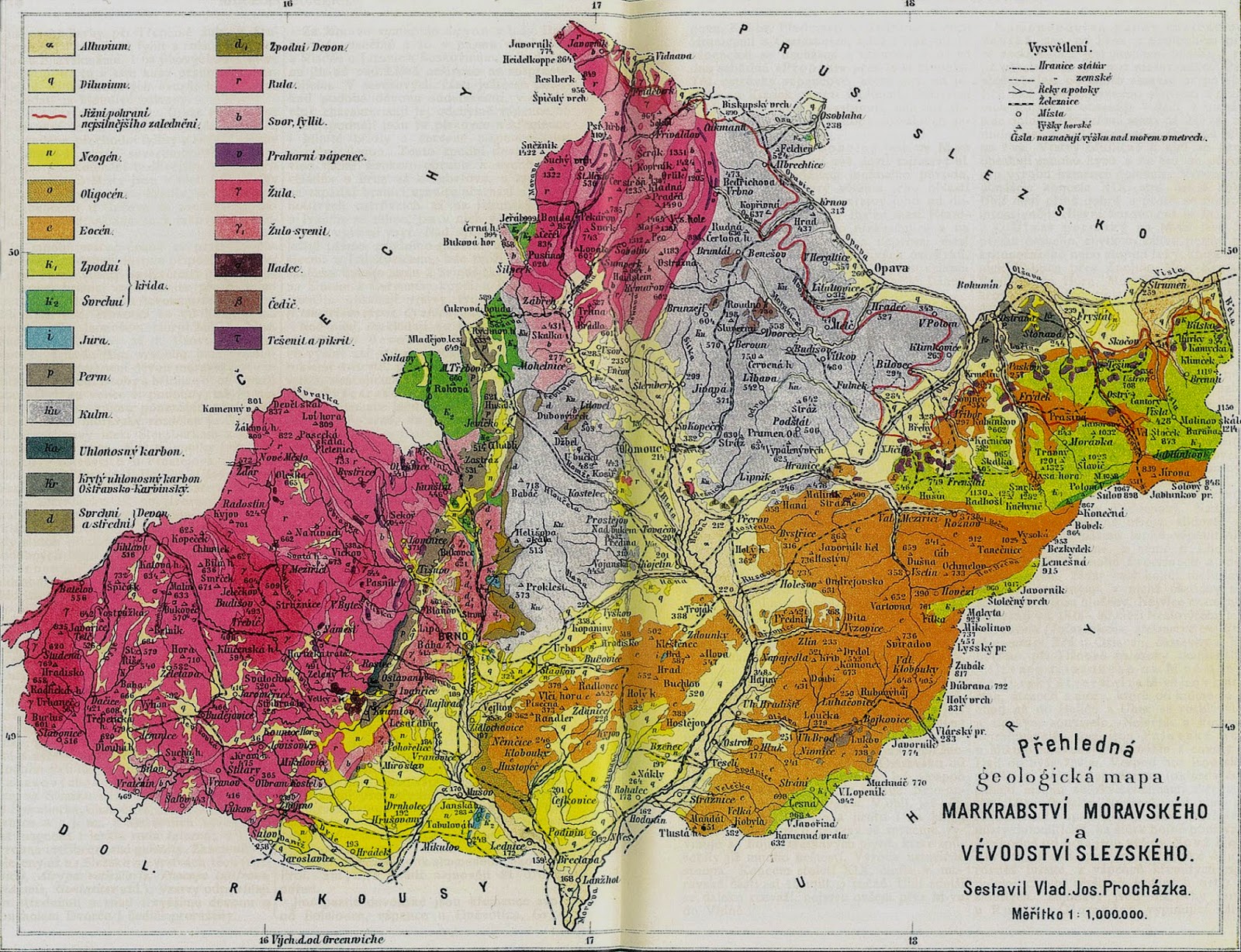 Moravská orlice: Mapy jako příloha hesla Morava v Ottově slovníku naučném
