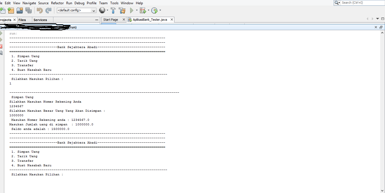 Program Aplikasi Mesin ATM menggunakan JAVA
