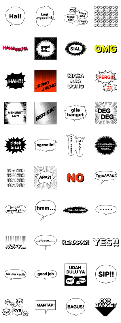LINE Stickers Community: Free line sticker-Popping Text stickers