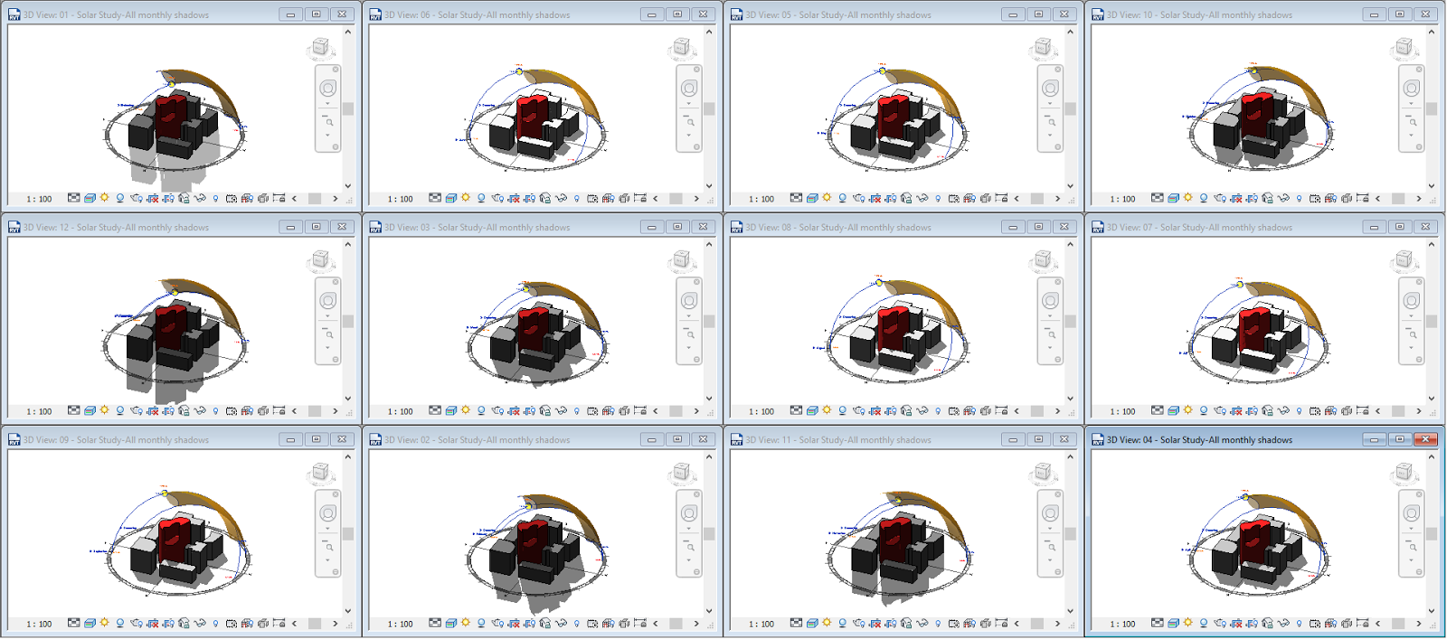 Revit Recess: Solar Study as Monthly Ranges