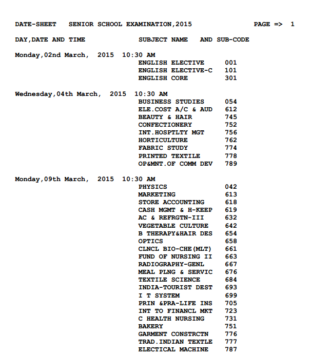 CBSE Board Exam Timetable for 12th Class | Exacthub