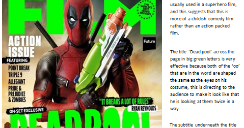 Deadpool Magazine Analysis