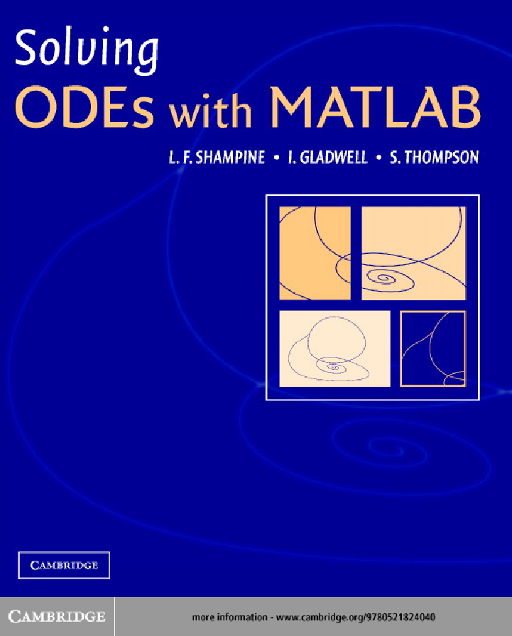 Solving Odes With Matlab Instructors Manual Lf Shampine Matlab Ebook Pdf Download The