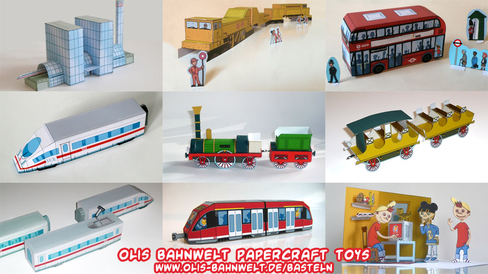 Ninjatoes' papercraft weblog: Olis Bahnwelt cute papercraft trains & more!