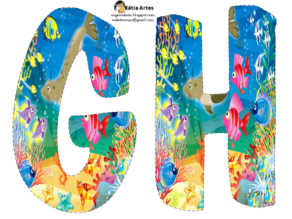 Alfabeto con lindos animales marinos. - Oh my Alfabetos!