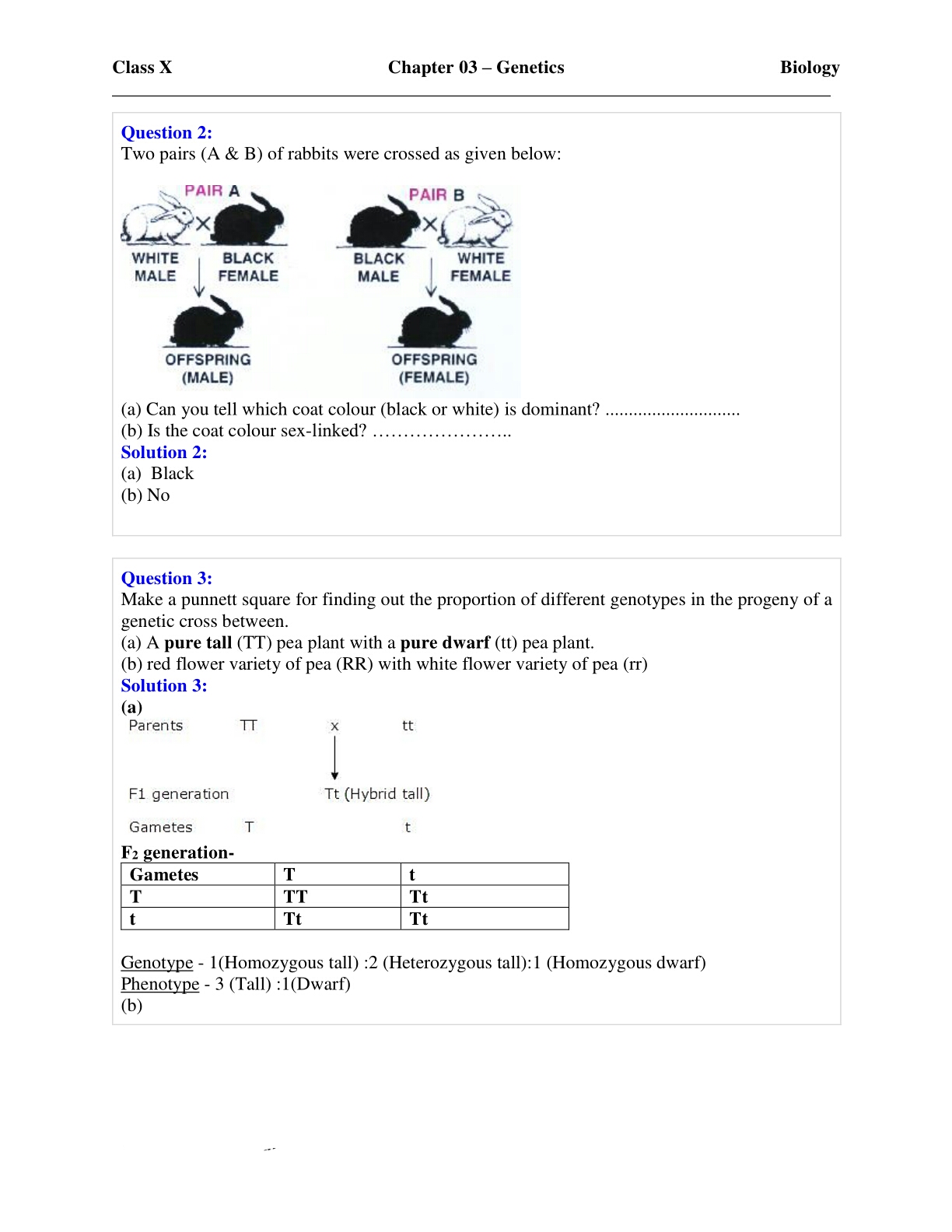 Concise Biology class 10 Chapter 3 Genetics - ICSE HUB