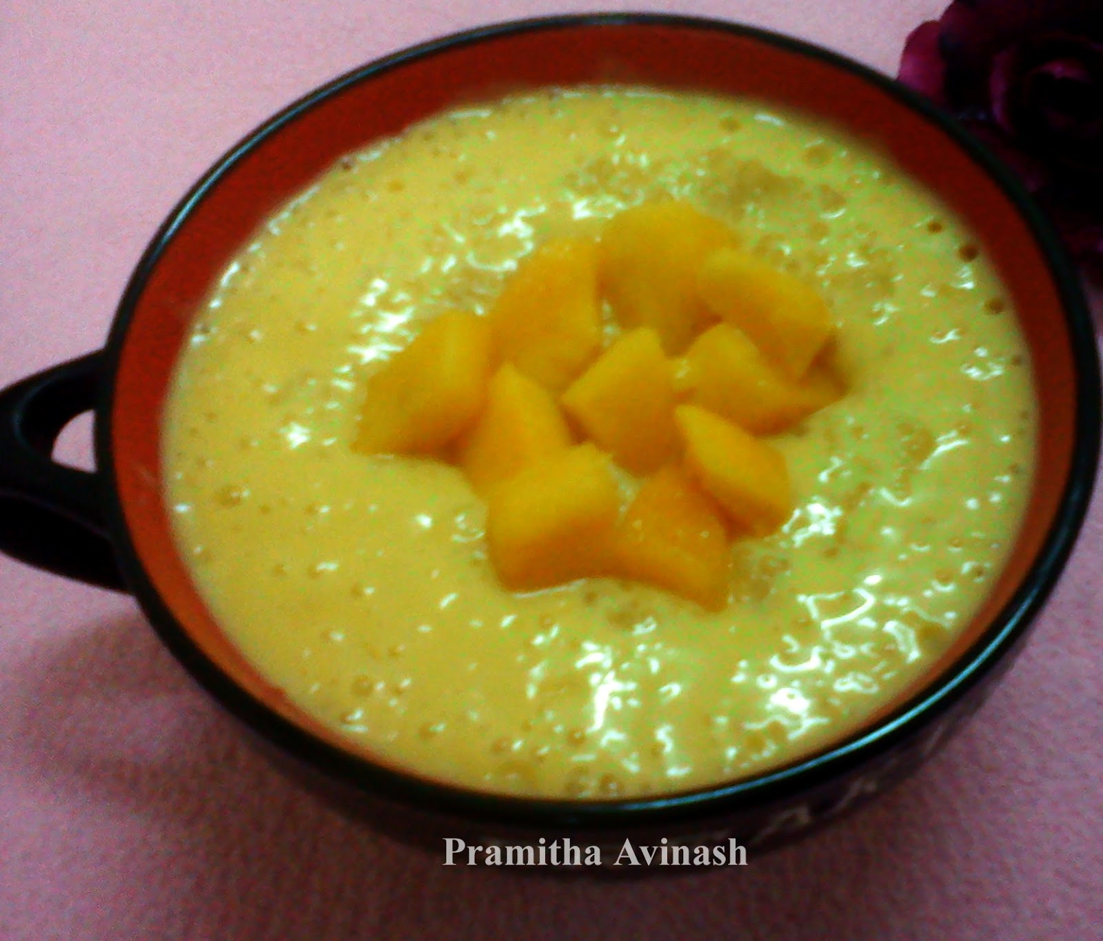 Pramitha Love Cooking!!!!!: Mango Sago pudding