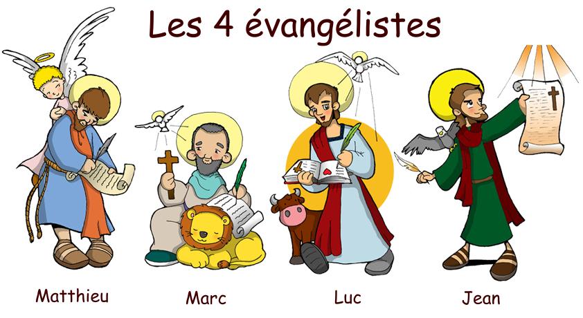 Jeux et Bd sur les 4 évangélistes Matthieu, Marc, Luc et Jean
