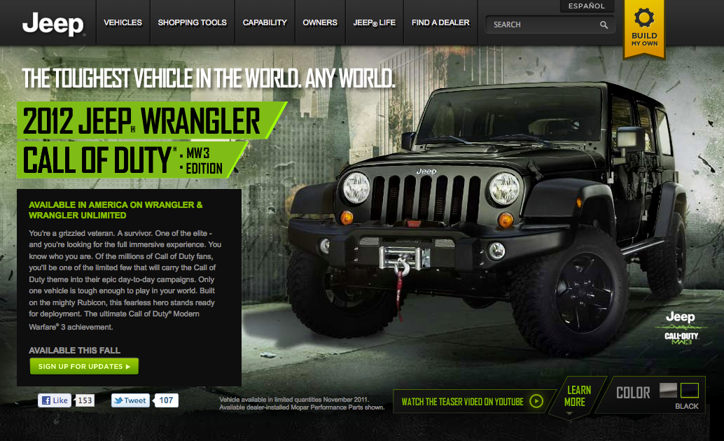 Lee's Free Riff: Jeep Wrangler Call of Duty: MW3 Edition