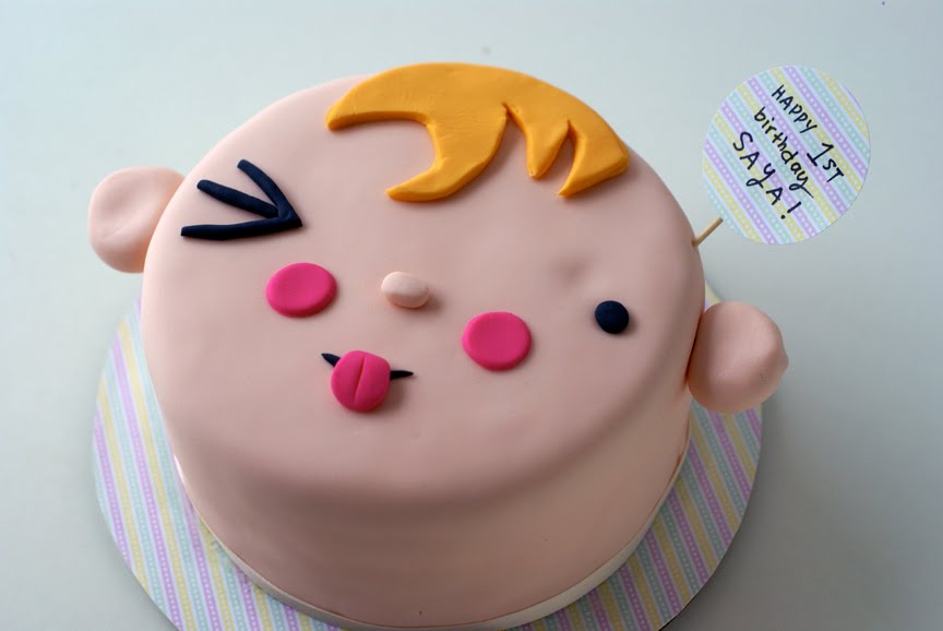 Double Birthday Cuteness - Cat Cake + Baby Face Cake - Coco Cake Land