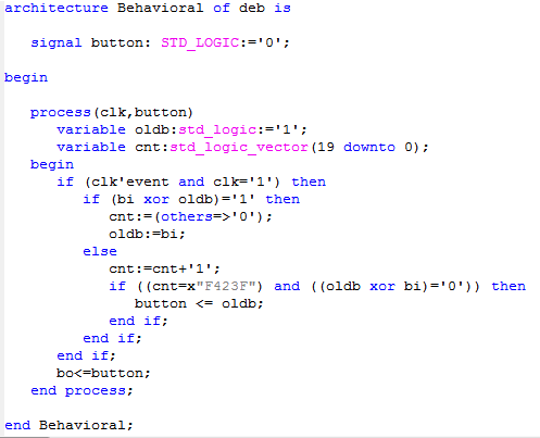 FPGA Tutorials: Deouncing push buttons