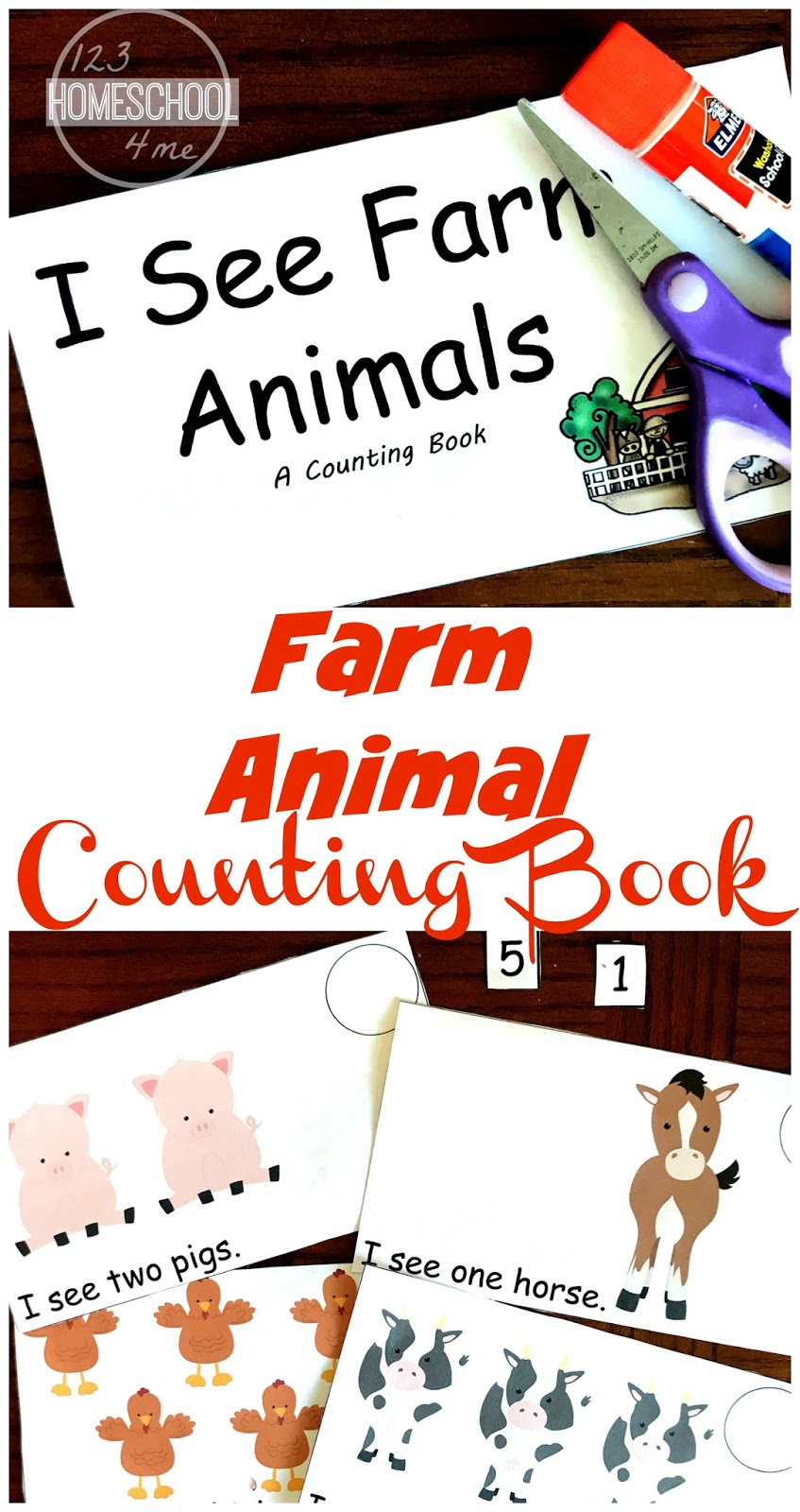 FREE Counting Farm Animals Emergent Reader