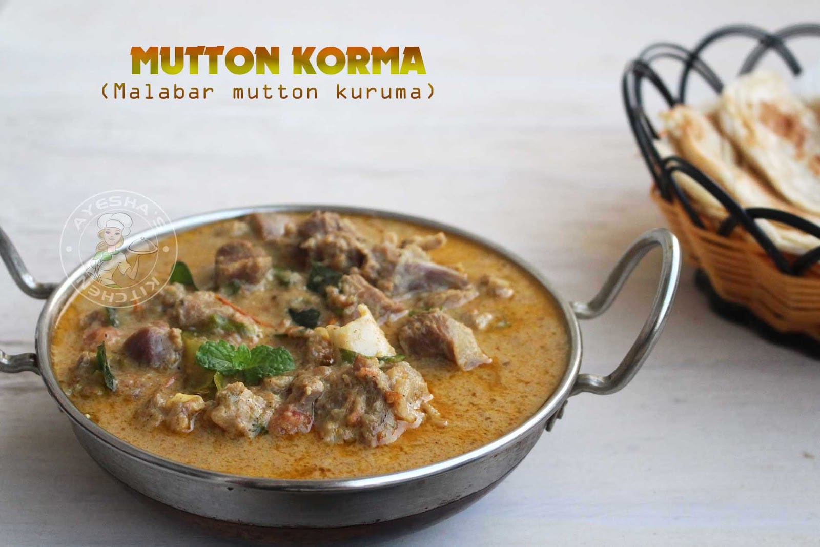 KORMA RECIPE / MUTTON RECIPES - MALABAR MUTTON KURUMA