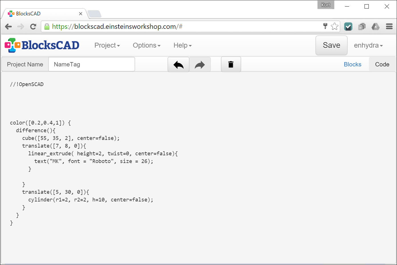 3DGeometrie: Modellieren mit BlocksCAD
