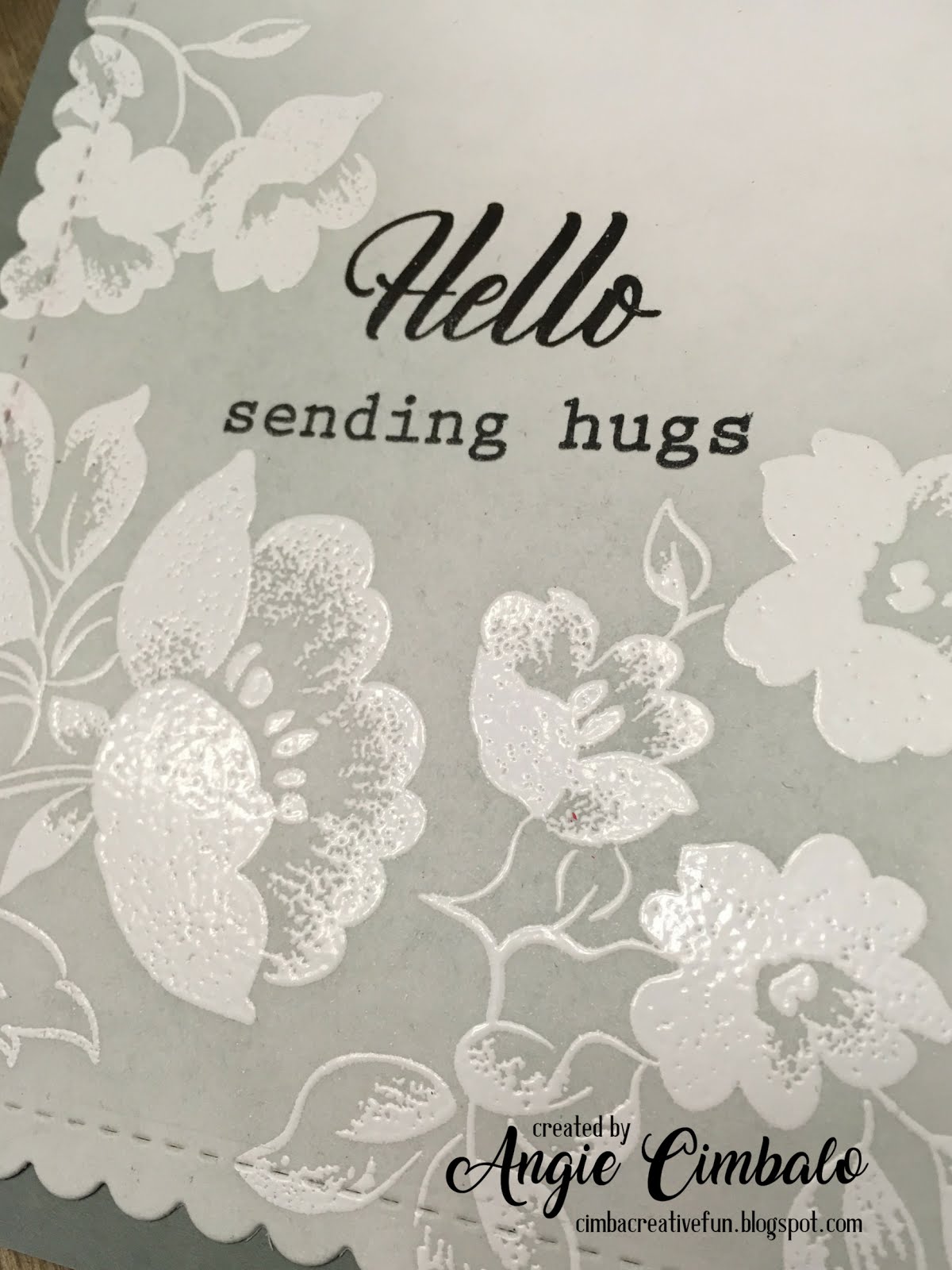 Cimbacreativefun: Monochrome Hello Sending Hugs Sympathy Cards