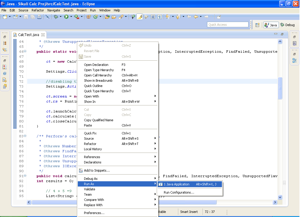 Automating Calculator application using Java and Sikuli. | Automation Home