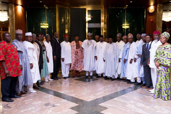 Photos: Buhari receives members of the Unity Party of Nigeria