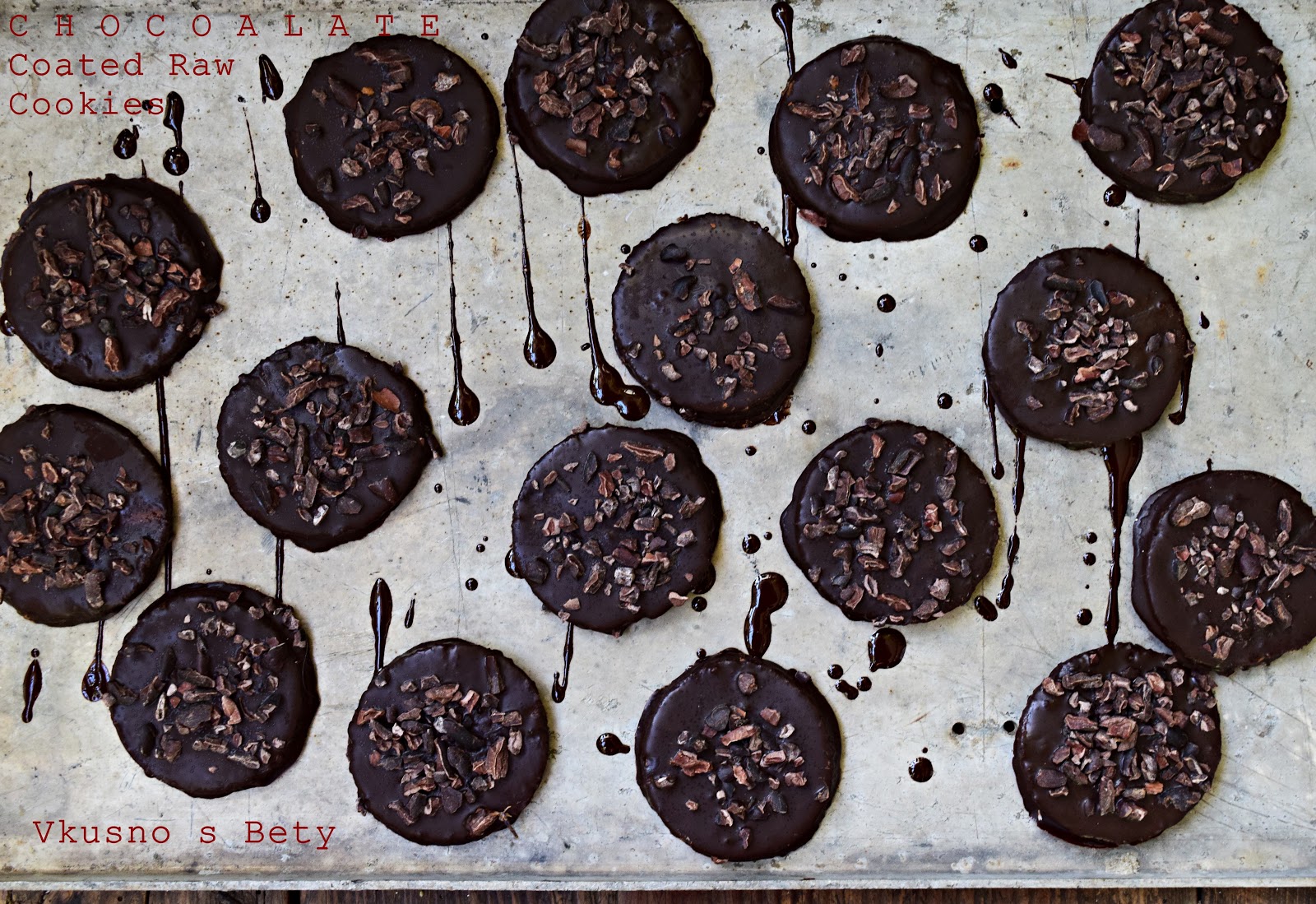 Сурови бисквити с шоколадова глазура - Chocolate Coated Raw Cookies