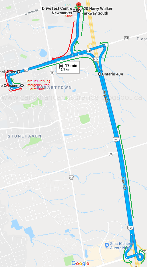 Newmarket G Road Test Route Maps Route 3