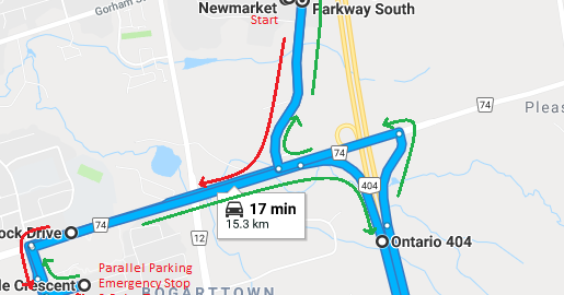 Newmarket G Road Test Route Maps Route 3