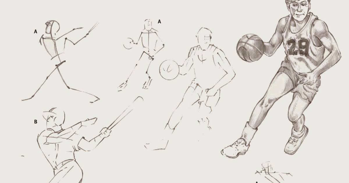 Drawings: SPORTS FIGURES IN ACTION