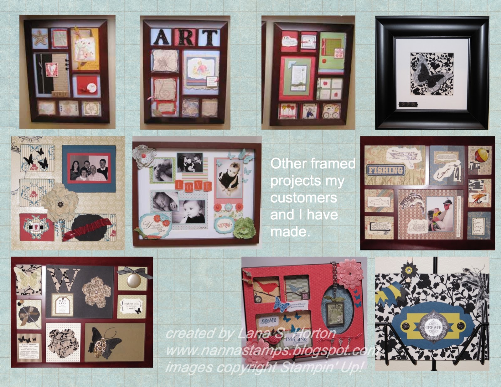 Stamping with Nanna: Frames with Fabric / Collage Frames