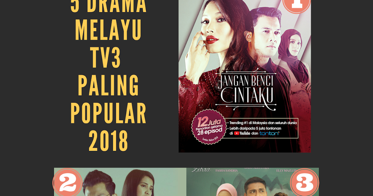 Top 5 Drama Melayu TV3 di tahun 2018 - Jangan Benci Cintaku di tangga ...
