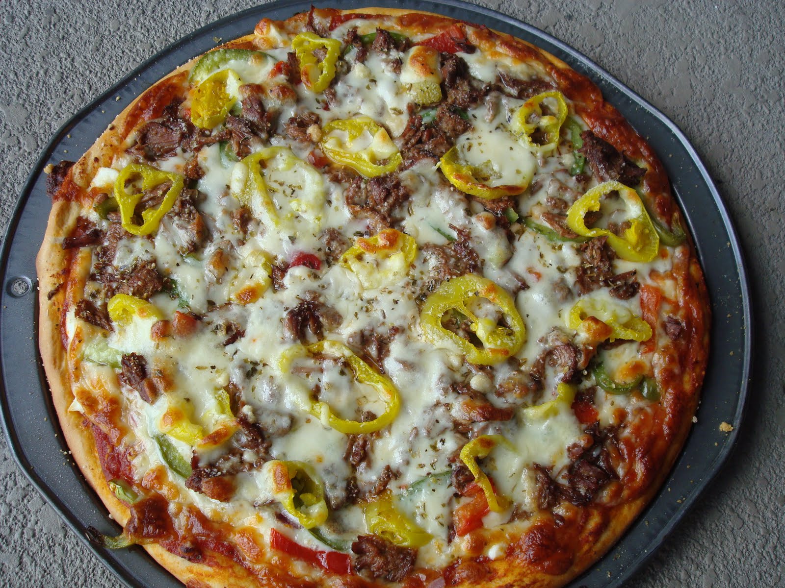 menu managed: Philly Cheesesteak Pizza