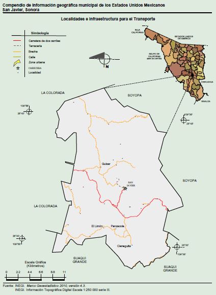 GeneaSon: Genealogía e Historia Sonorense: Mapa del Municipio de San Javier
