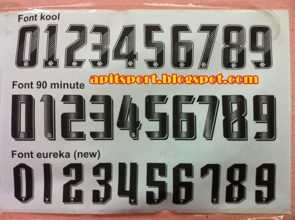 WORLD OF JERSEY: FONT TYPE (EUREKA , WARRIX , PEGAN .....)