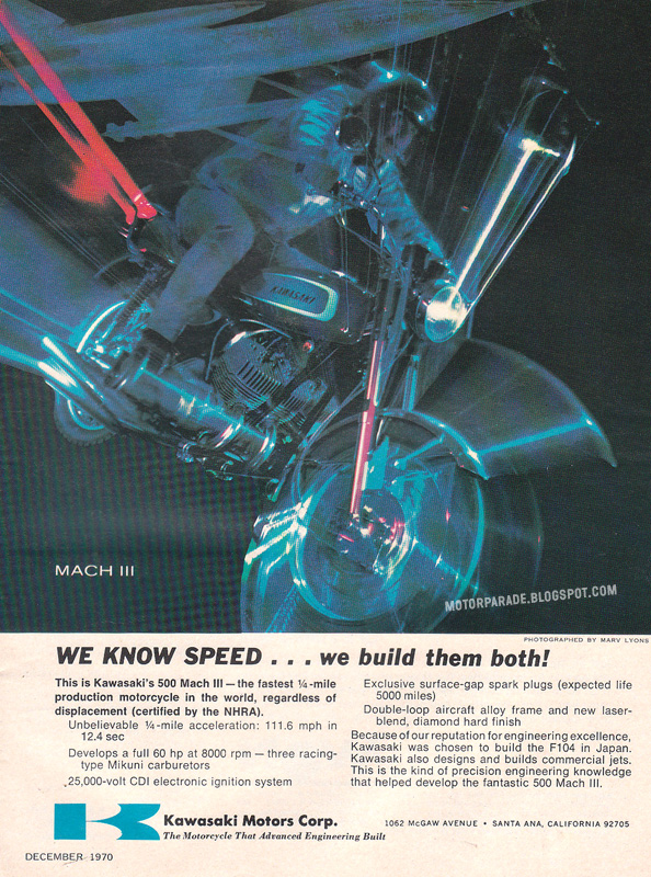 Racing Cafè: Vintage Brochures: Kawasaki 500 Mach III 1970 (Usa)