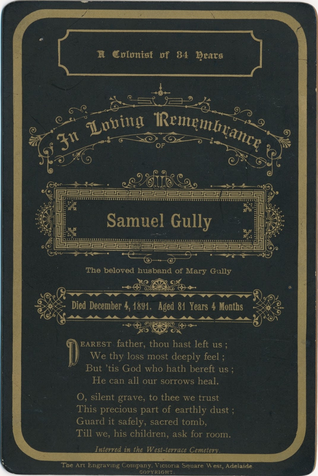 Early New Zealand Photographers: Memorial Cards