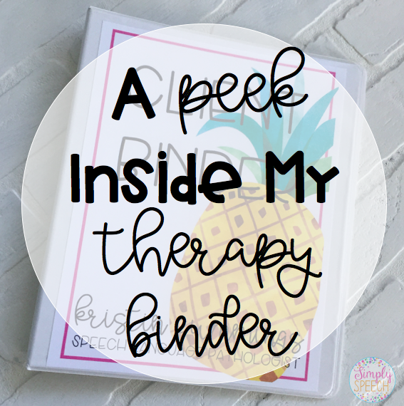 A Peek Inside my Therapy Binder! | Simply Speech