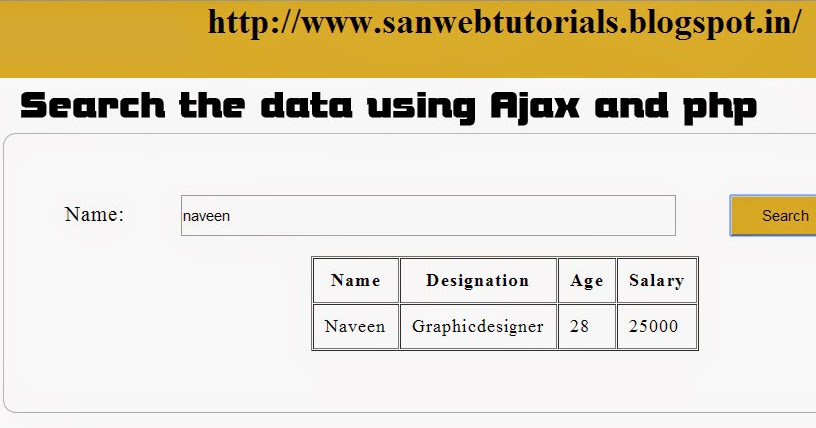 Simple Search Concept Using Ajax And Php