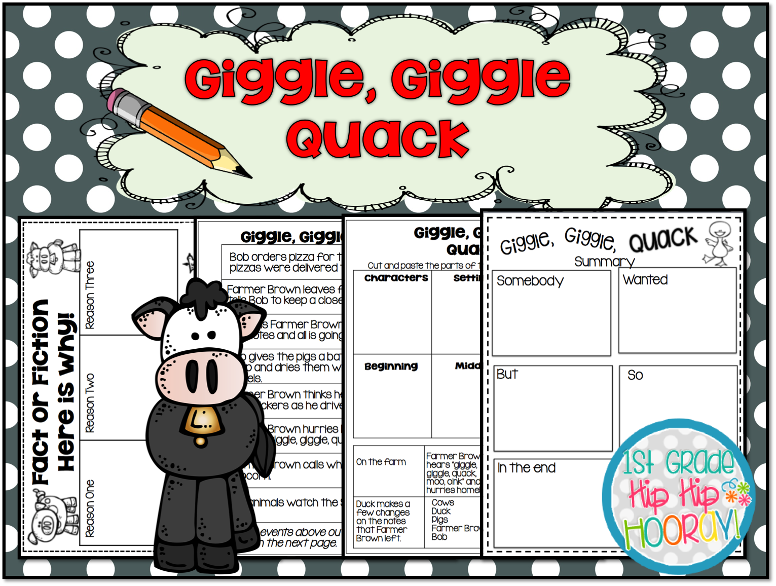 1st Grade Hip Hip Hooray!: Giggle, Giggle, Quack by Doreen Cronin...A ...