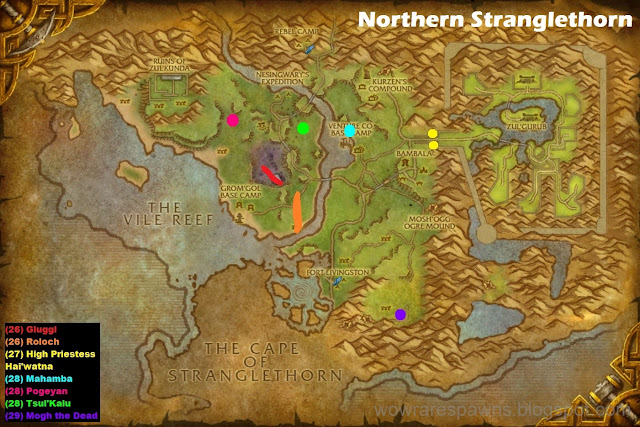 WoW Rare Spawns: Northern Stranglethorn Rare Spawns