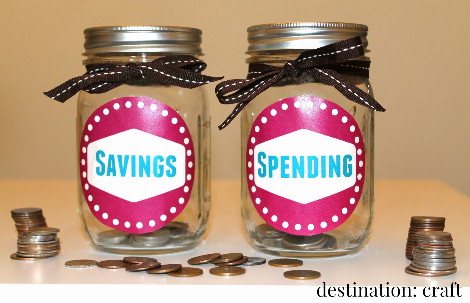 Destination: Craft: Saving and Spending Jars for Kids