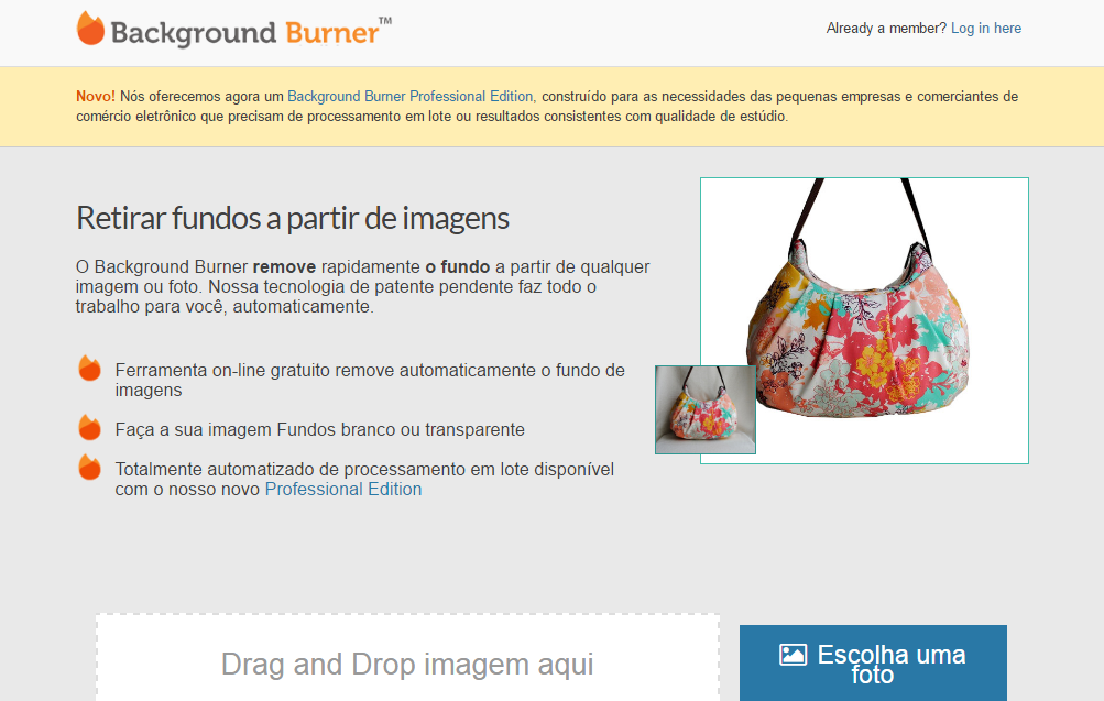 AESC-Tec : BACKGROUNBURNER - Eliminador de fundos de imagens
