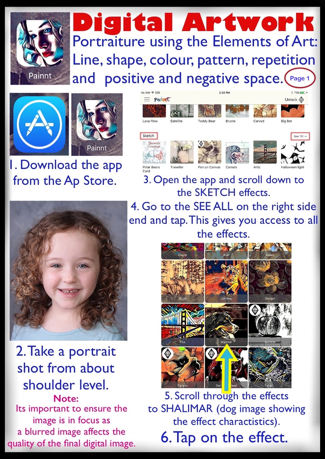 DIGITAL ARTWORK incorporating the Elements of Art - iPad app - PAINNT