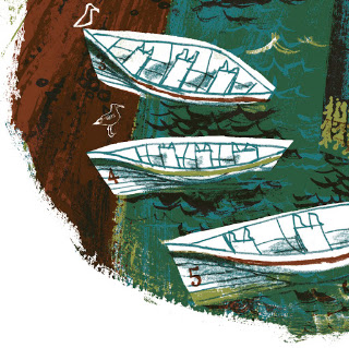Matt Dawson: A Staithes like fishing village screen print... finished ...