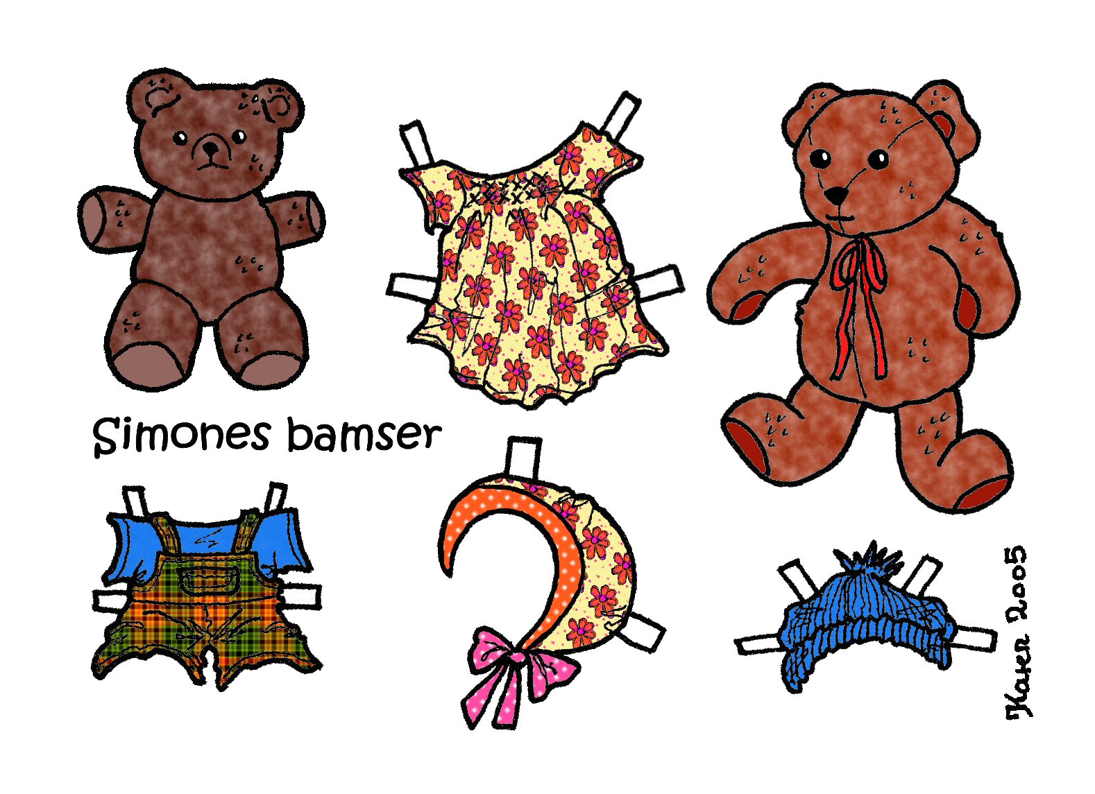 Karen`s Paper Dolls: Simone 1-6 Paper Doll in Colours.Simone 1-6 ...