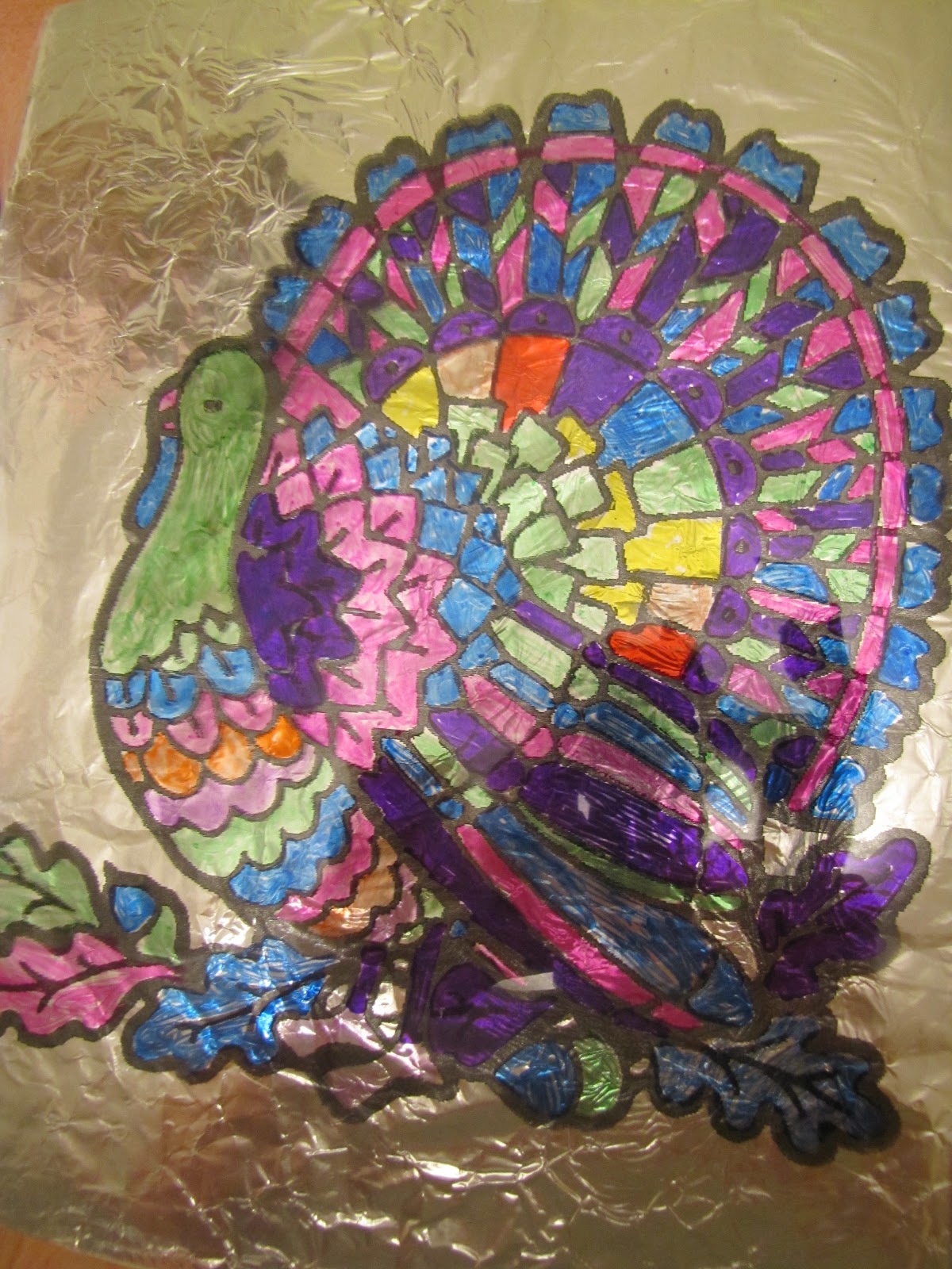 Life is Great in a 31 by 8: Thanksgiving Craft: Faux Stained Glass ...