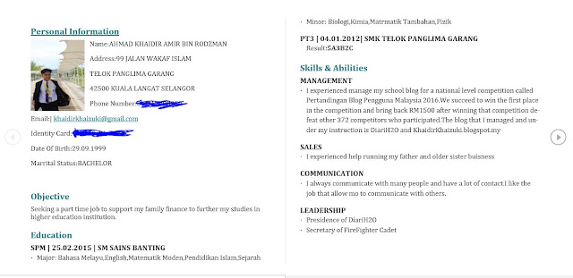 Tough Life After SPM (Contoh Contoh Resume Kerja)