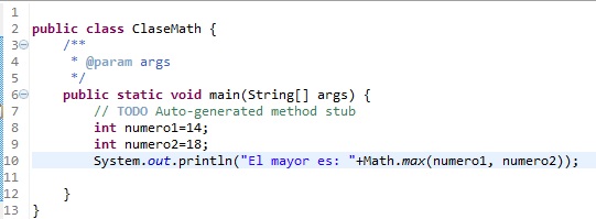 Programacion Orientada a Objetos: la Clase Math